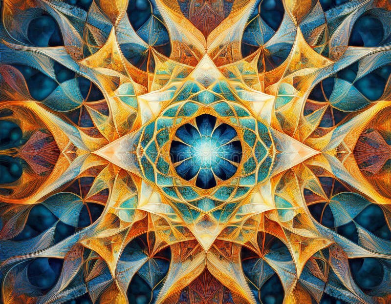 Intricate Geometric Fractals Abstract Digital Symmetry in Complex ...