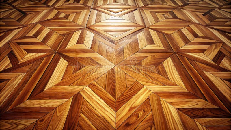 Intricate Geometric Hardwood Flooring with a Starburst Pattern ...