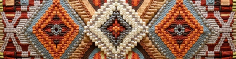 Intricate Geometric Macrame Design with Vibrant Colors and Textures ...