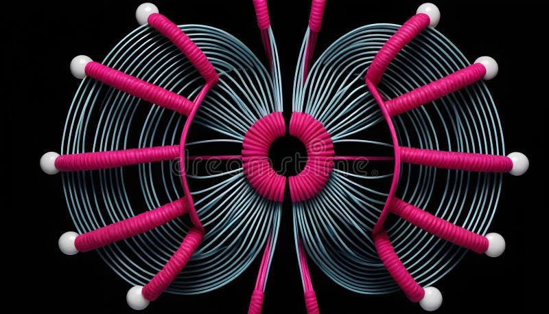 Intricate Geometric Magnetic Field Abstract Design Stock Illustration ...