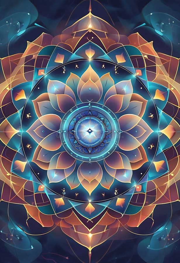 Translucent Geometric Mandala of Meta Awakening Stock Illustration ...
