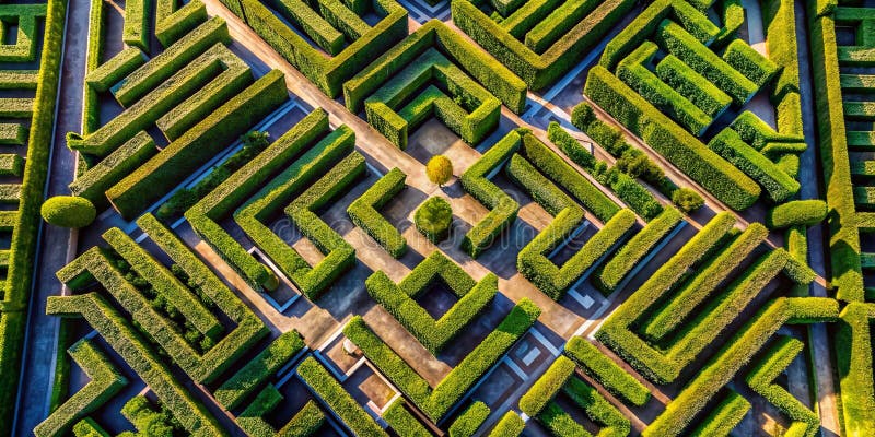 Intricate Geometric Maze Pattern an Optical Illusion of Architectural ...