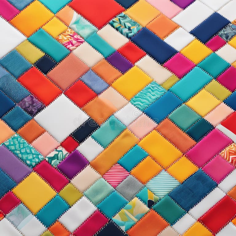 Intricate Geometric Patchwork Design Featuring Dynamic Zigzag Lines a ...