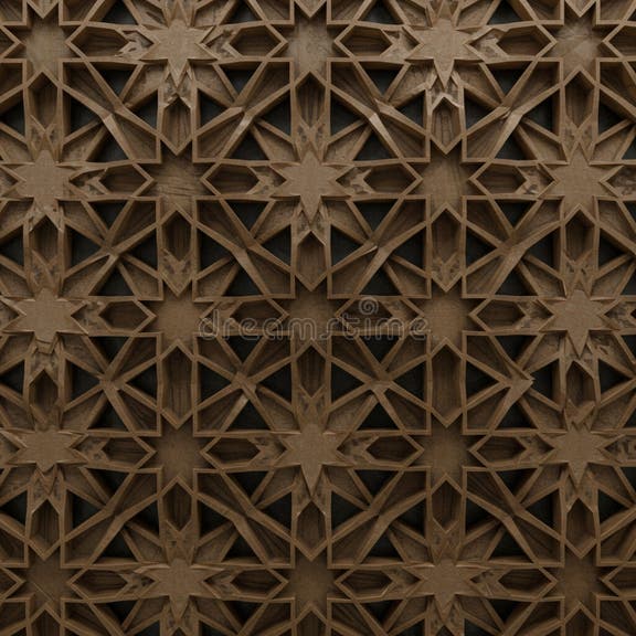 Intricate Geometric Pattern Featuring an Array of Interlocking Stars ...