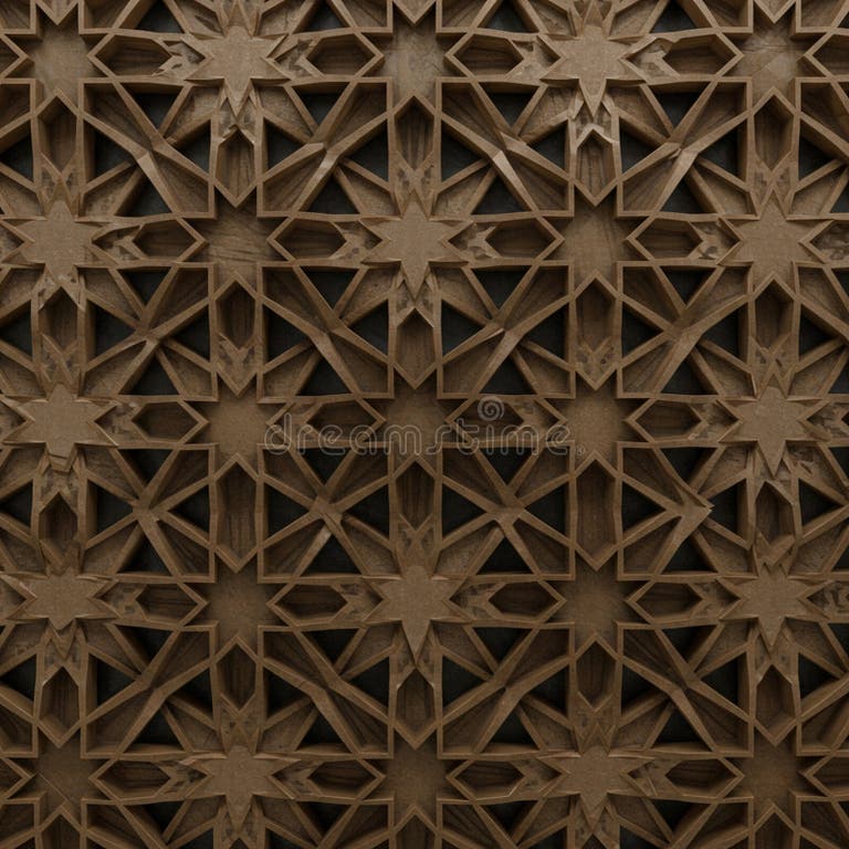 Intricate Geometric Pattern Featuring an Array of Interlocking Stars ...