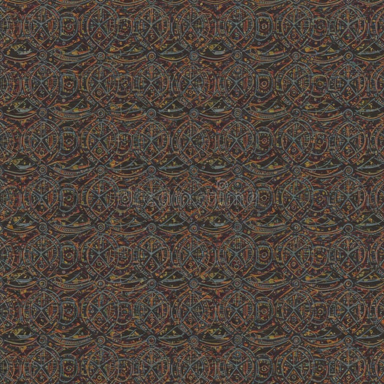 Intricate Geometric Pattern Featuring Circular and Linear Motifs in an ...