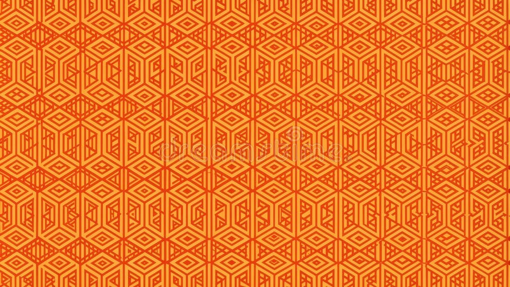 Intricate Geometric Pattern Orange and Red Interlocking Hexagons and ...