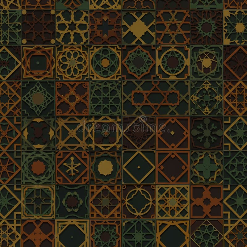 Gold Interlocking Geometric Square Pattern Stock Illustrations – 125 ...