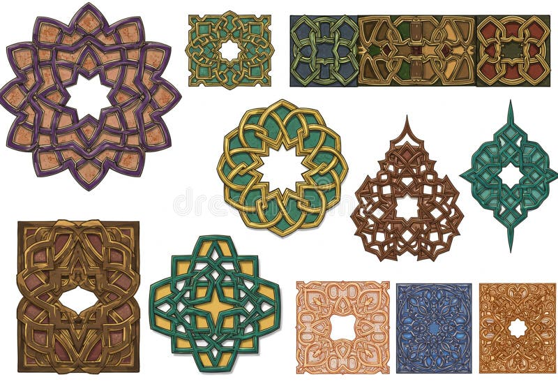 Islamic Art Inspired Motifs Stock Illustrations – 1,280 Islamic Art ...