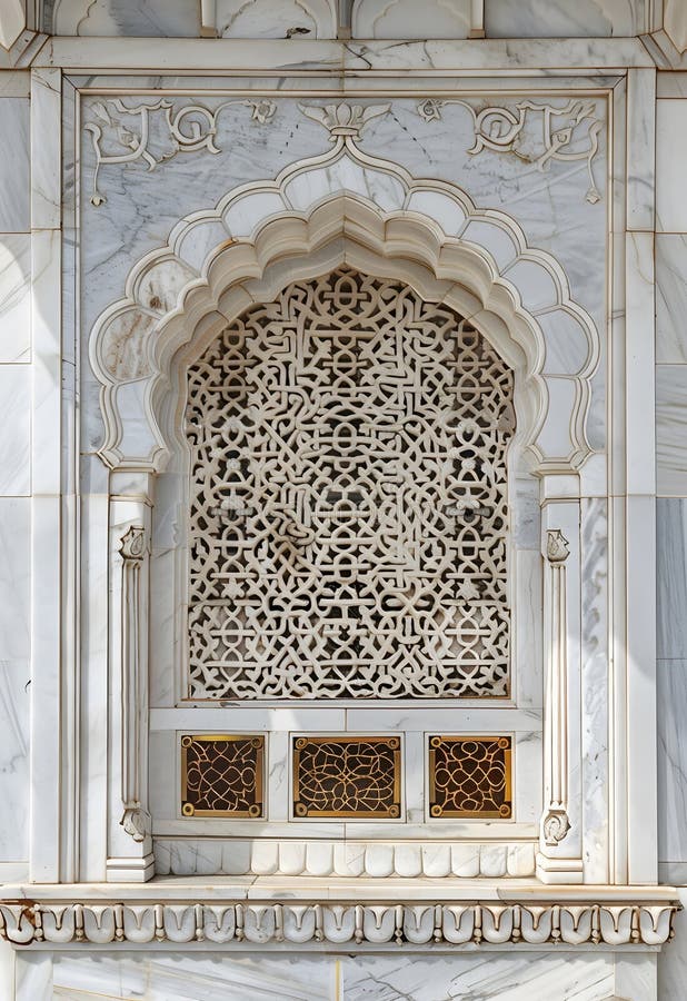 Mughal Architecture Window Frame with Intricate Geometric Patterns ...
