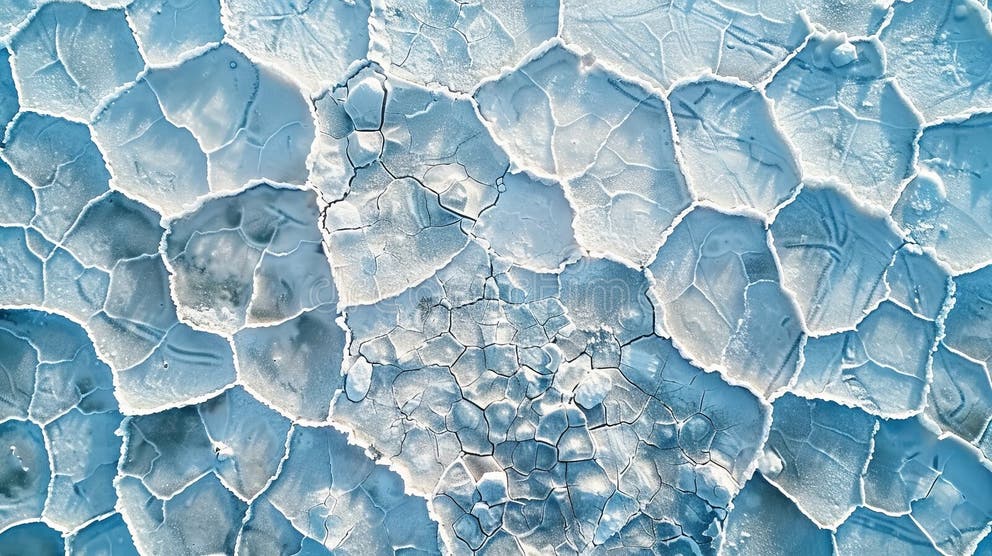 Intricate Geometric Patterns on Salt Flats Seen from Above. Stock ...