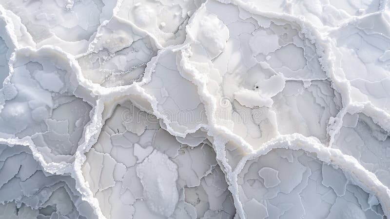 Intricate Geometric Patterns on Salt Flats Seen from Above, Forming ...