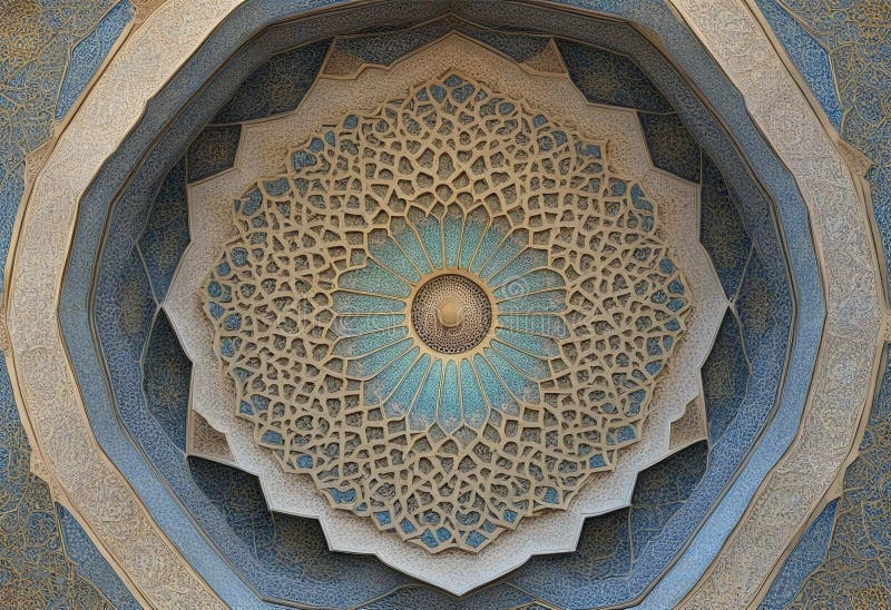 Intricate Geometric Patterns of a Traditional Dome Ceiling Stock ...