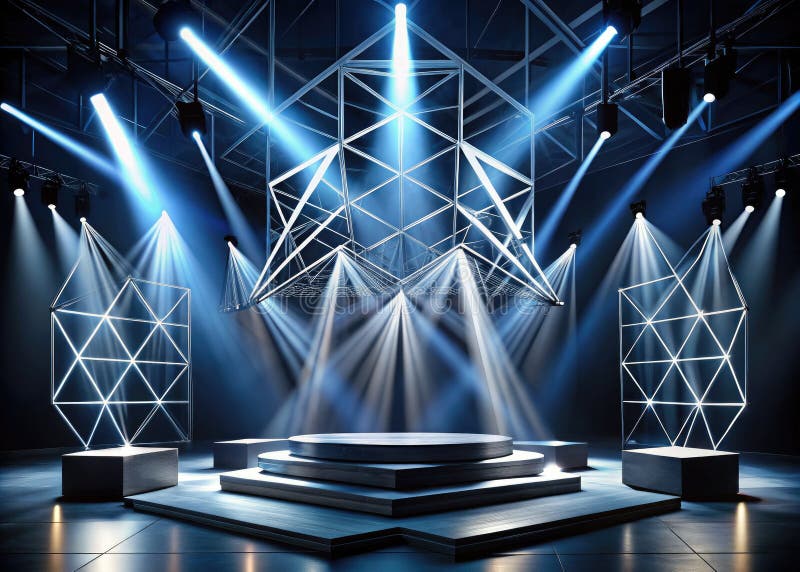 Intricate Geometric Shapes Sculpted by Intense Spotlights a Captivating ...