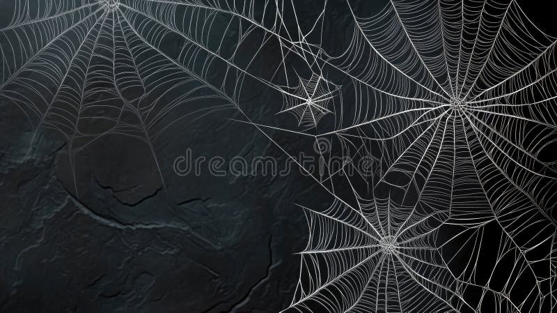 Intricate Geometric Spider Web Patterns in Silver and Grey on Dark ...