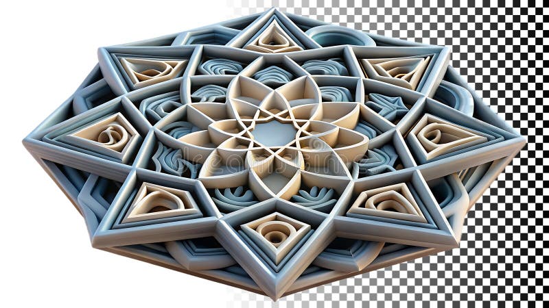Intricate Geometric Star Pattern, Abstract Futuristic Design Element ...