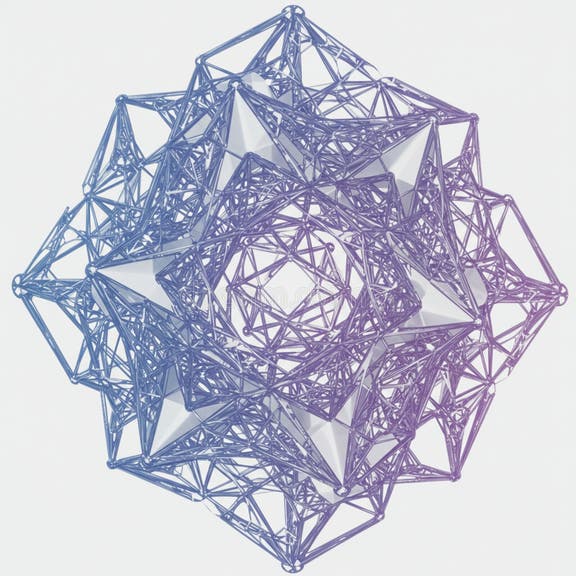 Intricate Geometric Structure Featuring a Complex, Interwoven Network ...