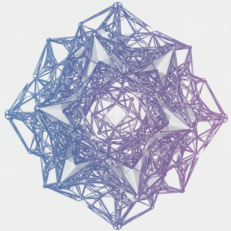 Intricate Geometric Structure Featuring a Complex, Interwoven Network ...
