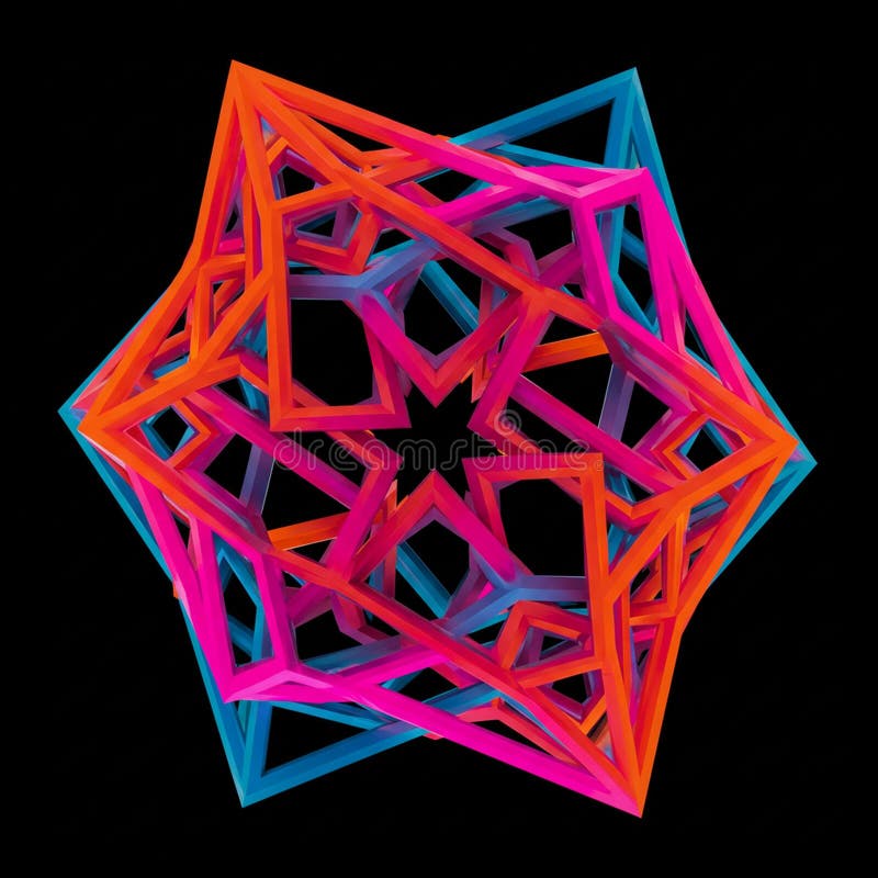 Intricate Geometric Structure Featuring Interwoven Star-like Patterns ...