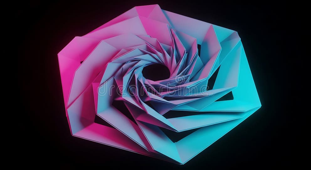 An Intricate Geometric Structure Resembling an Origami Sculpture with a ...