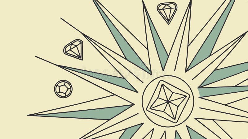 Intricate Geometric Sun Pattern with Diamond Shapes and Radiating Lines ...