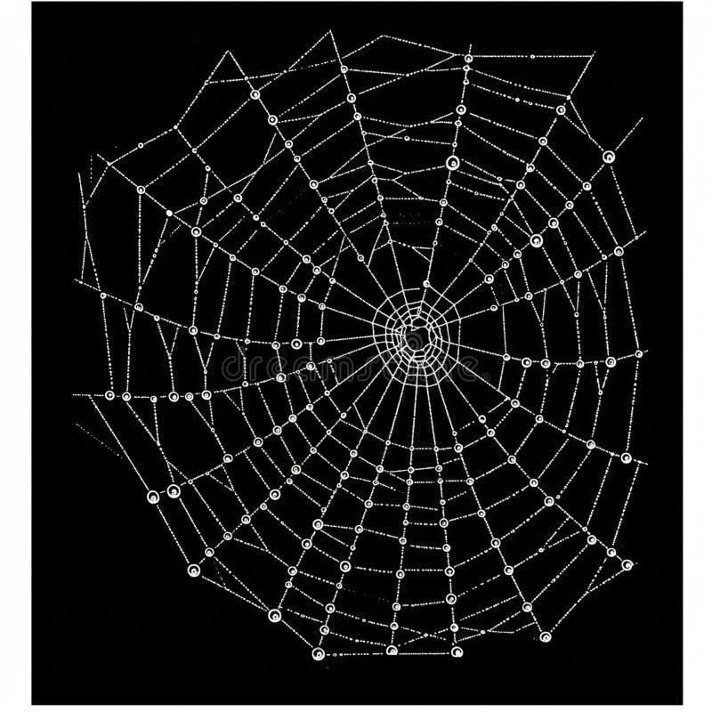 Intricate Geometric Web Pattern Set Against a Solid Black Background ...
