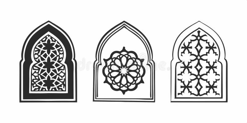 Intricate Geometric Window Patterns with Ornamental Designs and ...