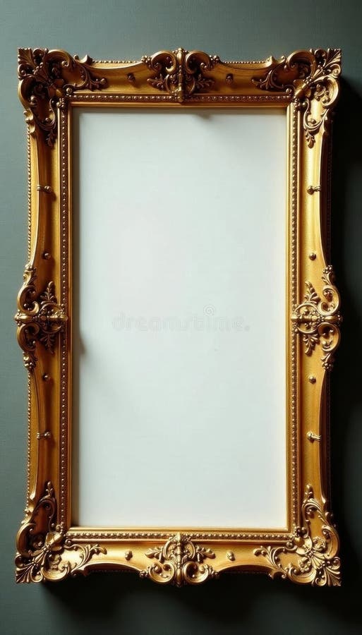 Intricate Gilded Baroque Frame, Wide Ornate Molding, Wide, Scroll Stock ...