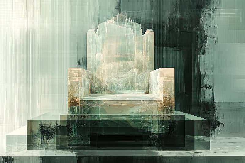 An Intricate Glass Formation Stands Tall, Blending with an Ethereal ...