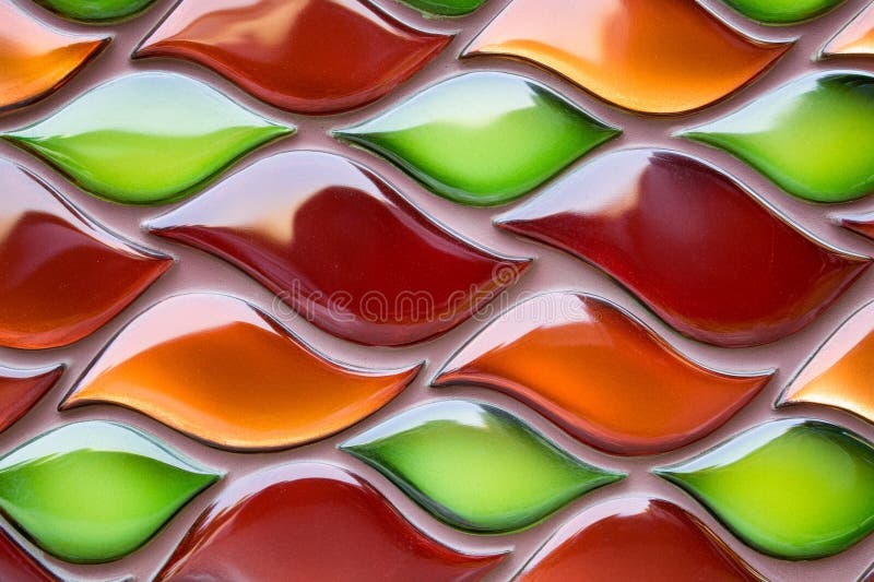 Intricate Glass Patterns in Deep Red and Soft Green Reflect Elegance ...