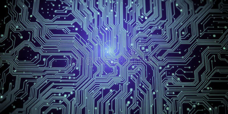 Intricate Glowing Blue and Green Circuit Board Pattern, Abstract Tech ...