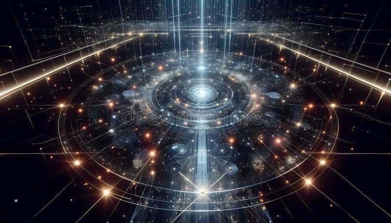 Intricate Glowing Constellation Patterns Projected Onto a Sleek ...