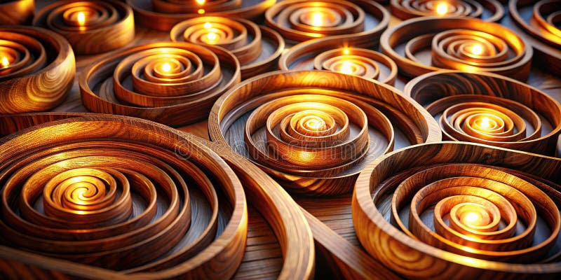 Intricate Glowing Wooden Spirals a Dynamic Abstract Background Design ...