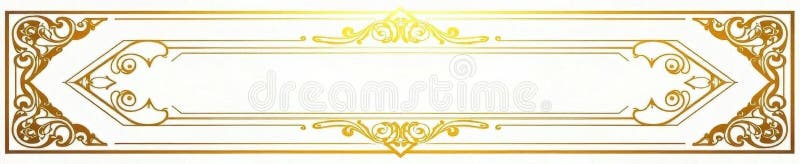 Intricate Gold Art Deco Panel with Decorative Border, White Backdrop ...