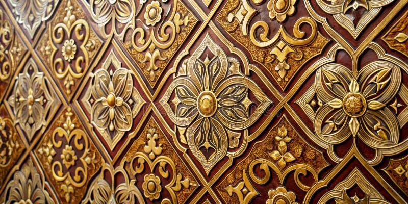 Intricate Gold Carving on Wooden Panel, Gold, Carving, Pattern, Detail ...
