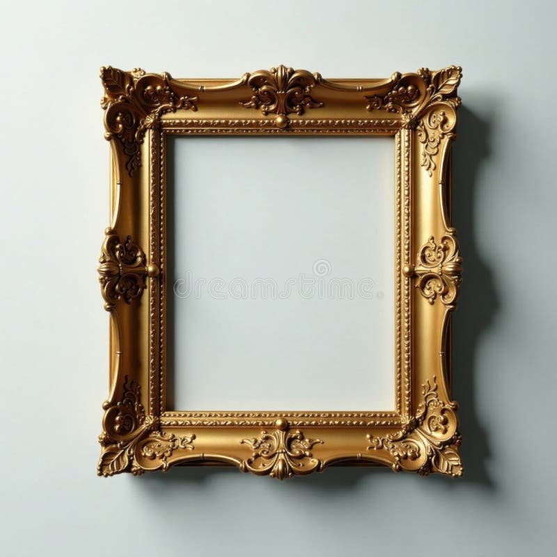 Intricate Gold Frame, Antique Style, Clean Background , Decorative ...