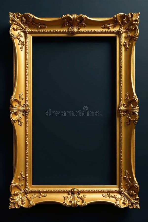 Intricate Gold Frame, Baroque Style, Isolated , Clipping Path, Wedding ...