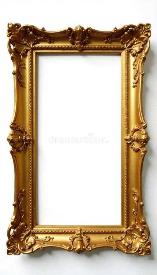 Intricate Gold Frame, Baroque Style, Isolated , Template, Texture Stock ...