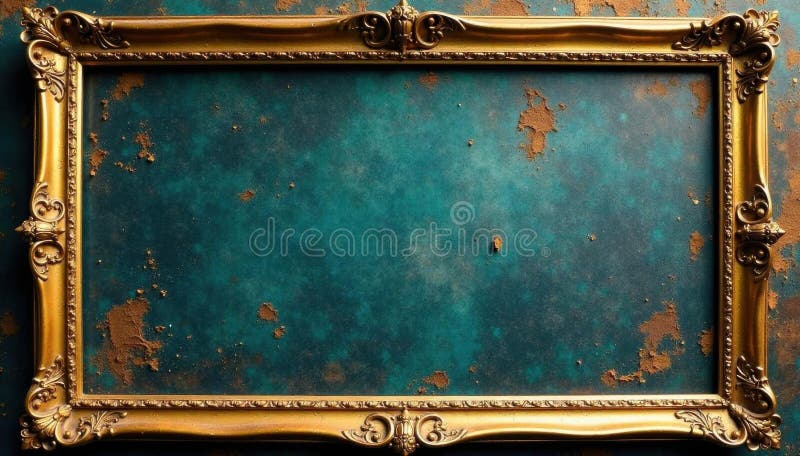 Intricate Gold Frame on a Grungy, Mottled Backdrop Clipping Path ...