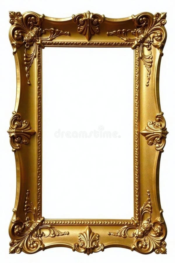 Intricate Gold Frame, Ornate Details, Isolated , Royal, High Resolution ...
