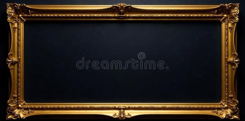 Intricate Gold Frame, Textured Black Backdrop, Premium, Stylish ...