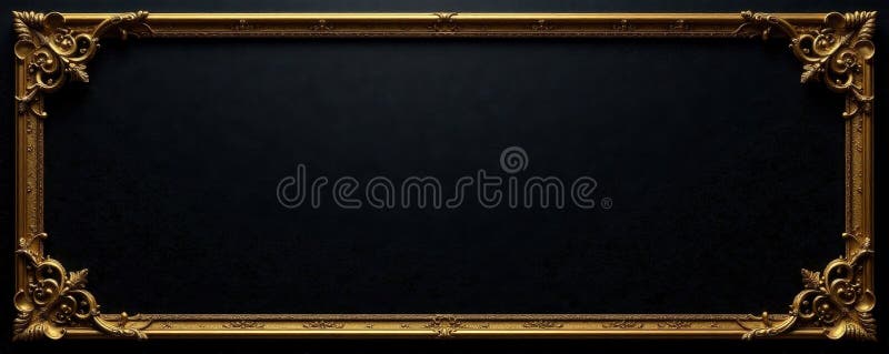 Intricate Gold Frame, Textured Black Backdrop , Shadow, Frame Stock ...
