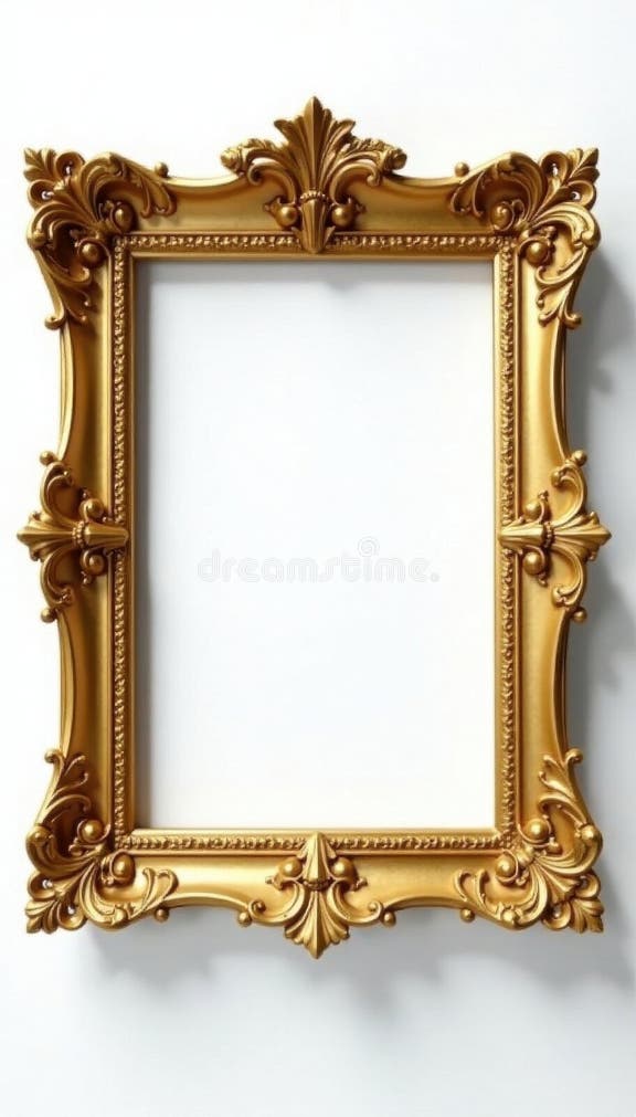 Intricate Gold Frames, Baroque Style, White Backdrop, Premium, Texture ...