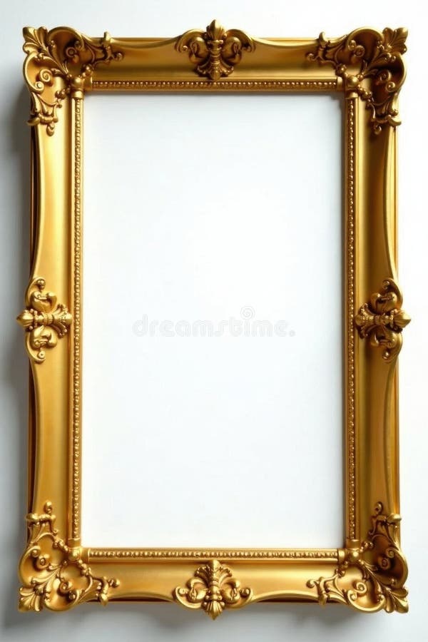 Intricate Gold Frames, Ornate Details, White Backdrop, Art Deco ...