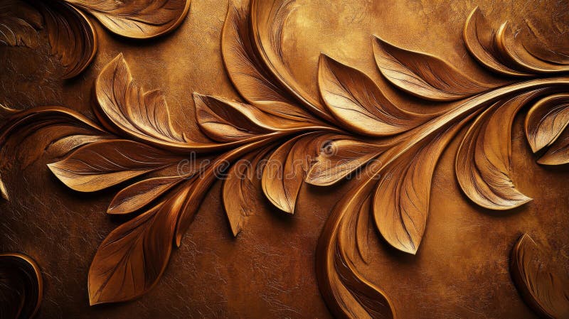 Intricate Gold Leaf Embossing Texture Background Stock Illustration ...