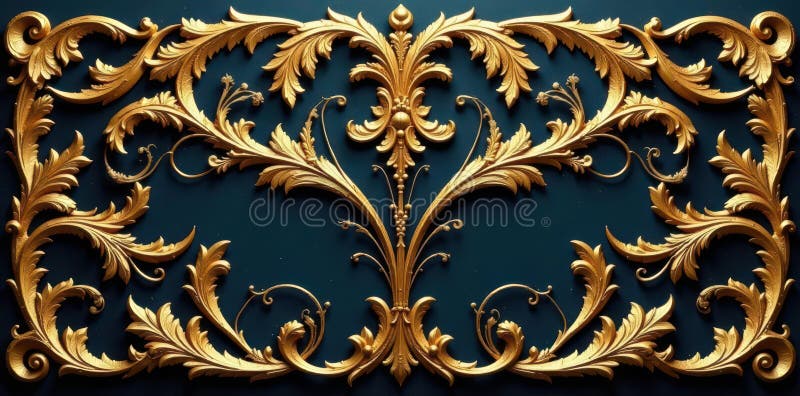 Intricate Gold Leaf Scrollwork, Ornate Detail , Frame, Arabesque Stock ...