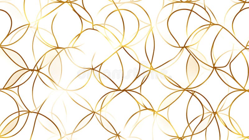 Intricate Gold Line Pattern on a White Background Stock Illustration ...