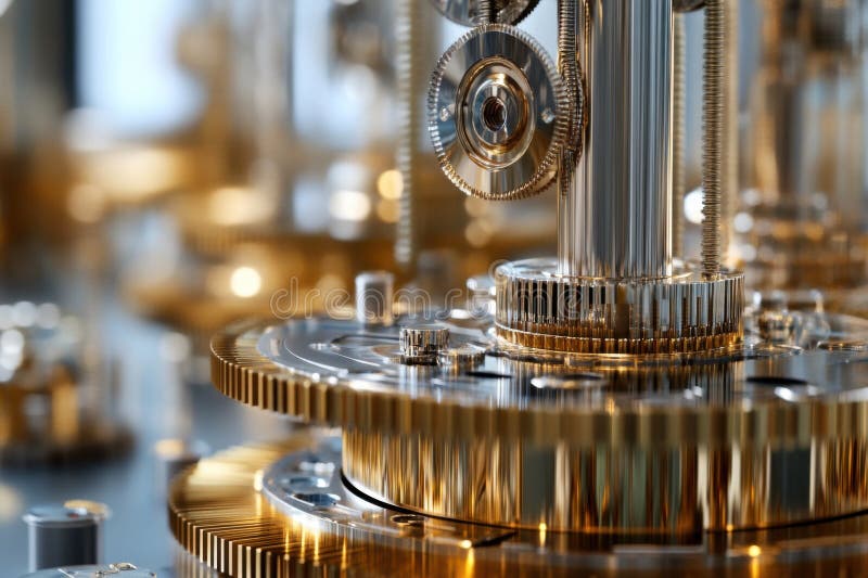 Intricate Gold Machinery stock image. Image of industrial - 382327031