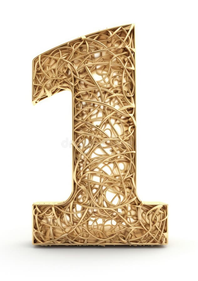 Intricate Gold Number 1 for Elegant Designs. Stock Illustration ...