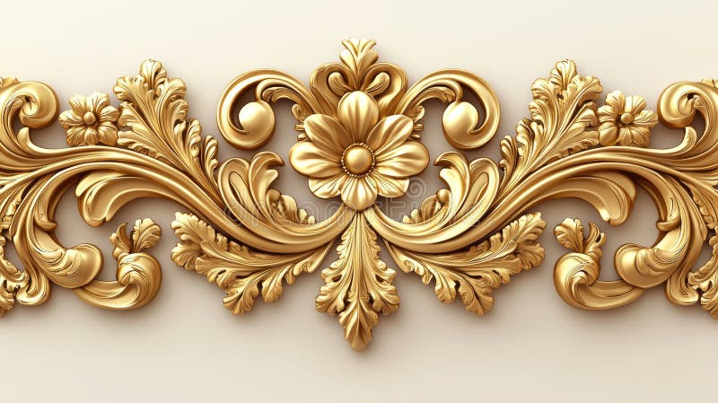 The Intricate Gold Scrollwork and Floral Motifs Enhance an Elegant Surface. Stock Photo - Image ...